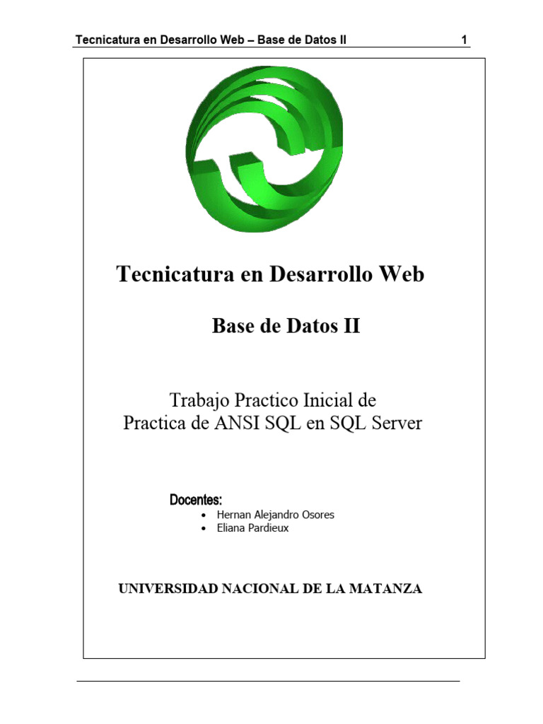 Practica ANSI SQL en SQL Server 1 | PDF | SQL | Ciencias de la Información