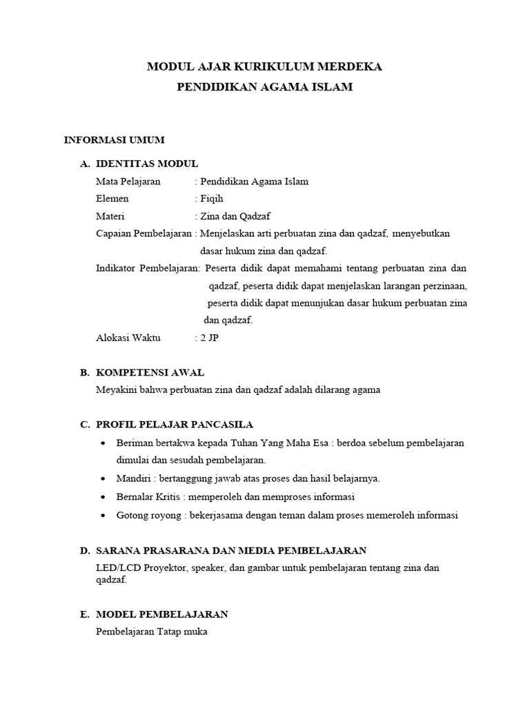 Modul Ajar Kumer Fiqih | PDF | Pengembangan Diri