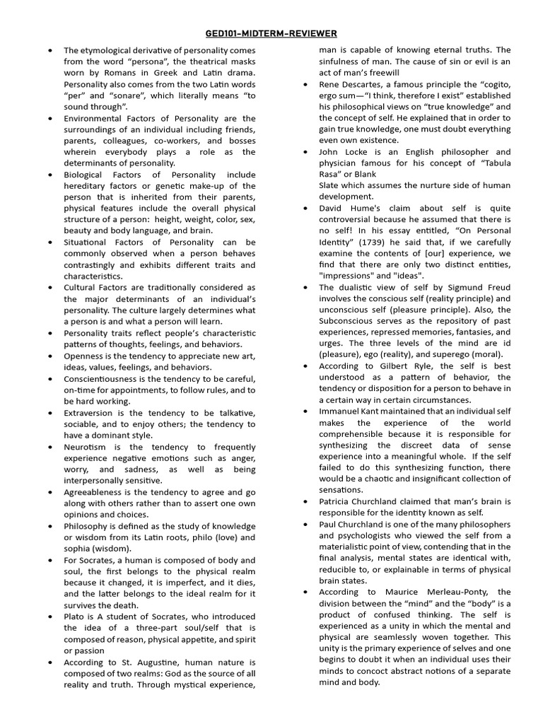 Midterm Reviewer | PDF