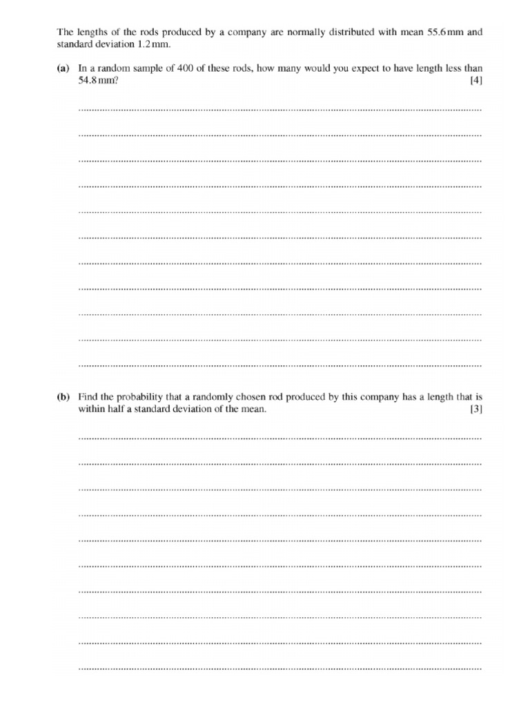 Normal Distribution Ws | PDF