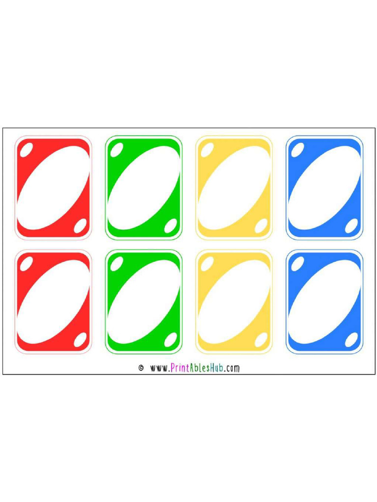 Blank Colored Uno Cards Template 1 | PDF