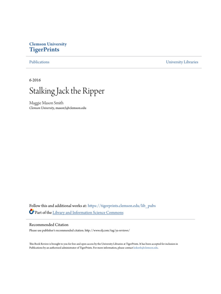 Stalking Jack The Ripper | PDF