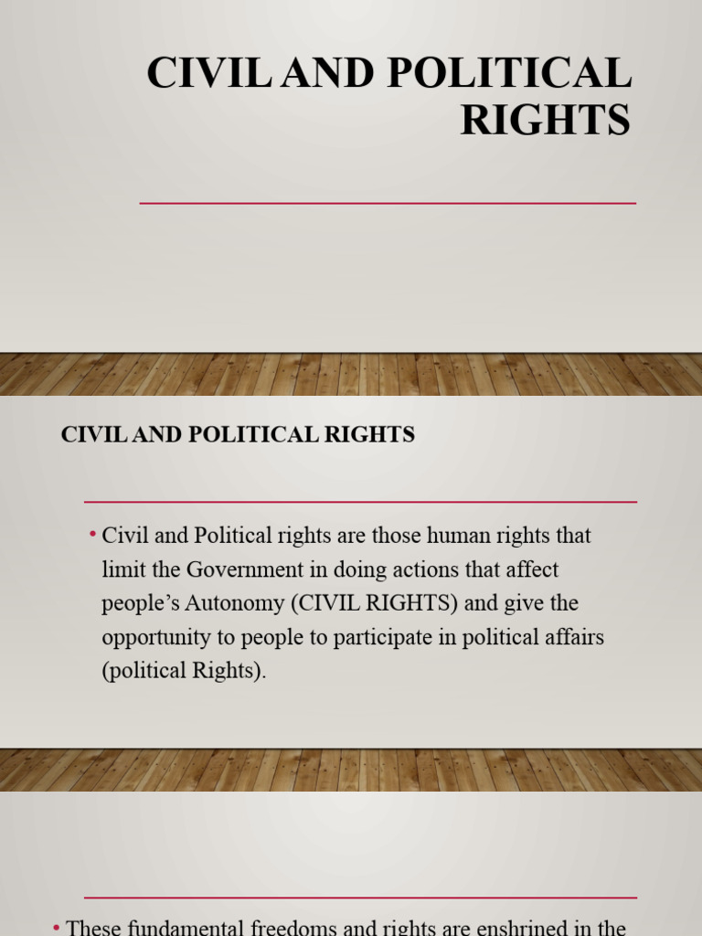 WEEK 7 Civil and Political Rights 1 | PDF | Freedom Of Speech | Human ...