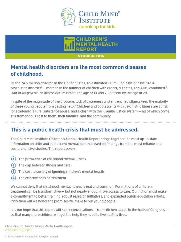 Raport Mental Health Kids Usa | PDF