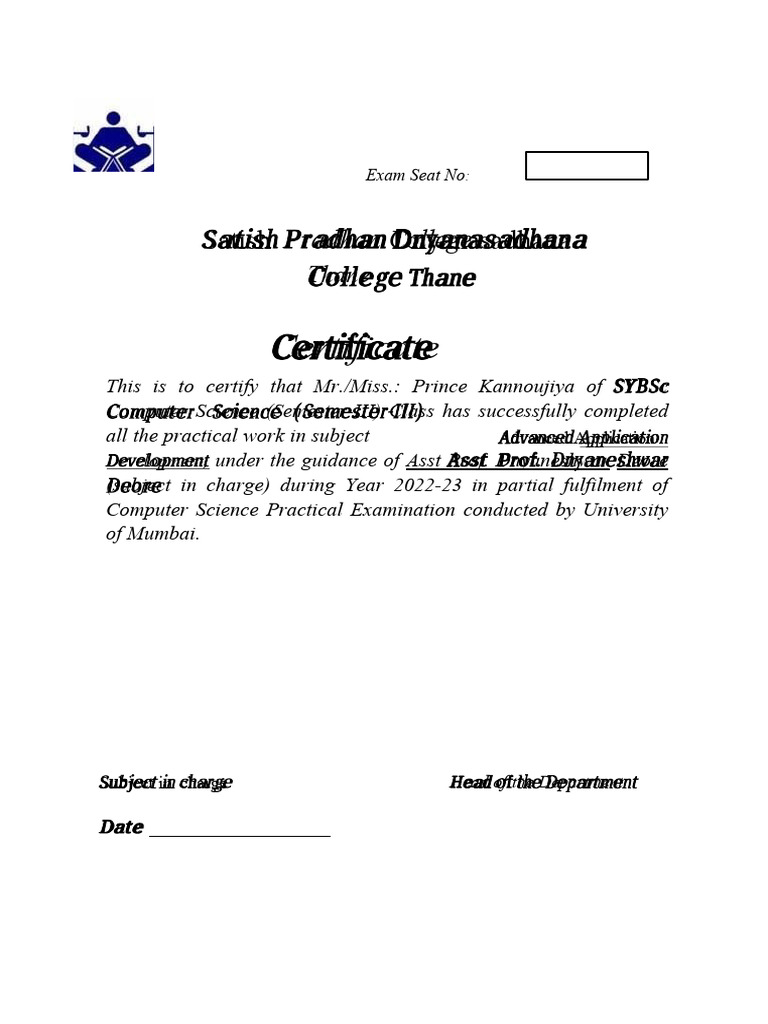Advanced Application Development Certificate | PDF | Angular Js | Databases