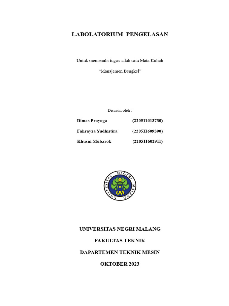 Labolatorium Pengelasan | PDF