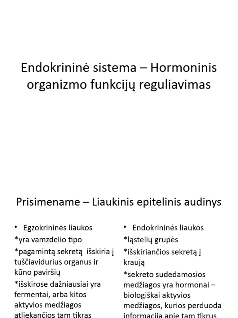 Endokrininė Sistema | PDF