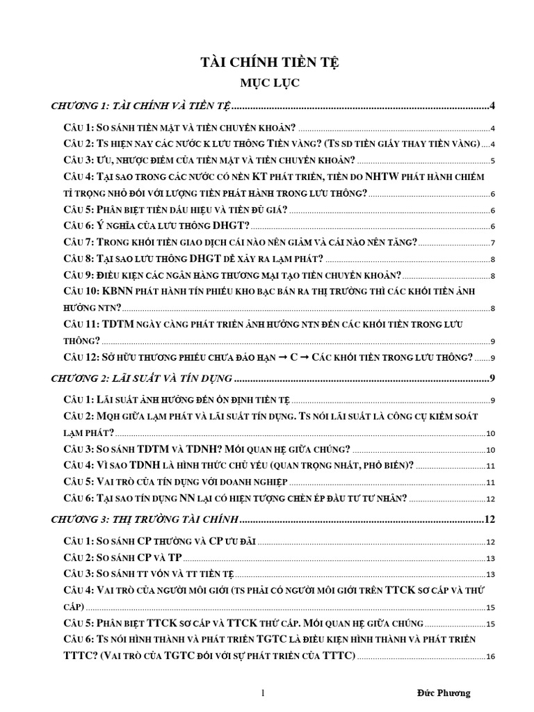 ĐỀ CƯƠng Tctt Pdf