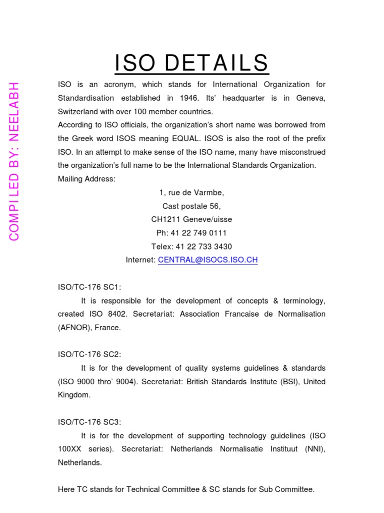 ISO Standards | Download Free PDF | Iso 9000 | International ...