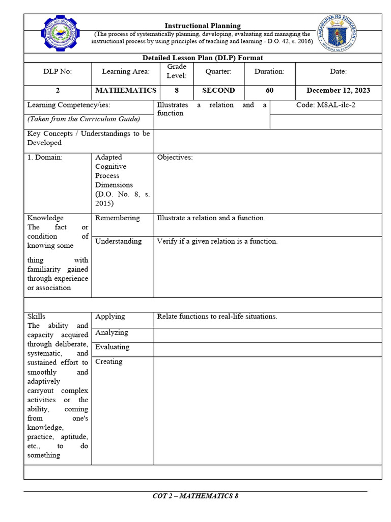Cot 2 | Download Free PDF | Function (Mathematics) | Learning