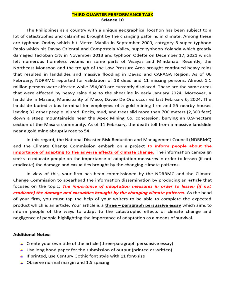 Sci10 Q3 Performance-Task | PDF