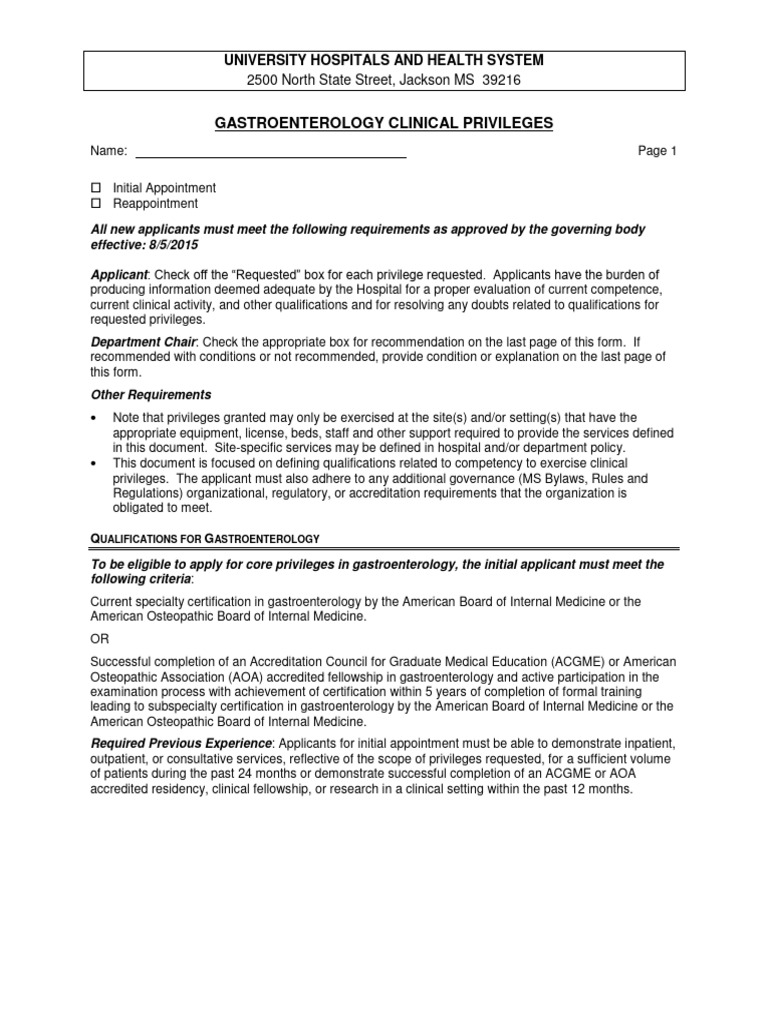 Med - Gastroenterology Clinical Privileges | Download Free PDF | Internal Medicine ...