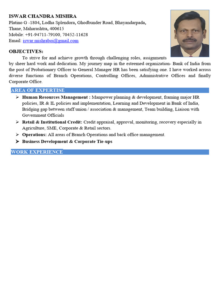 Resume Iswar Chandra Mishra | PDF | Human Resources | Economies