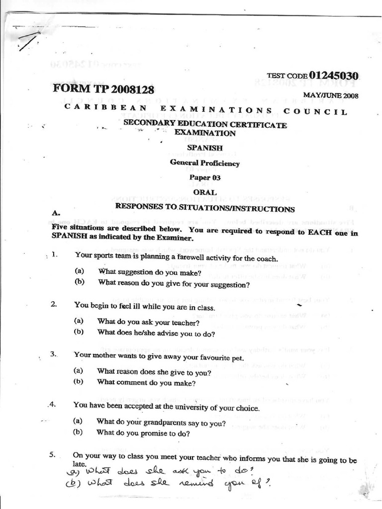 Situations For Orals | PDF