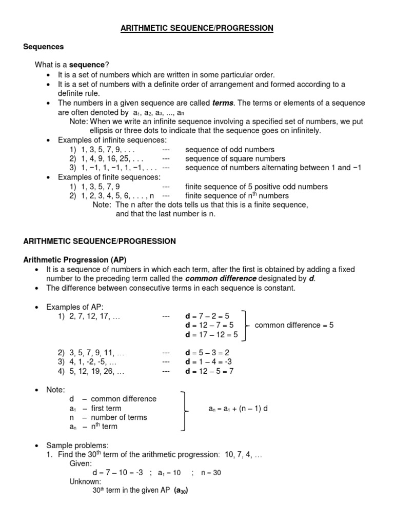 Arithmetic Progression | PDF