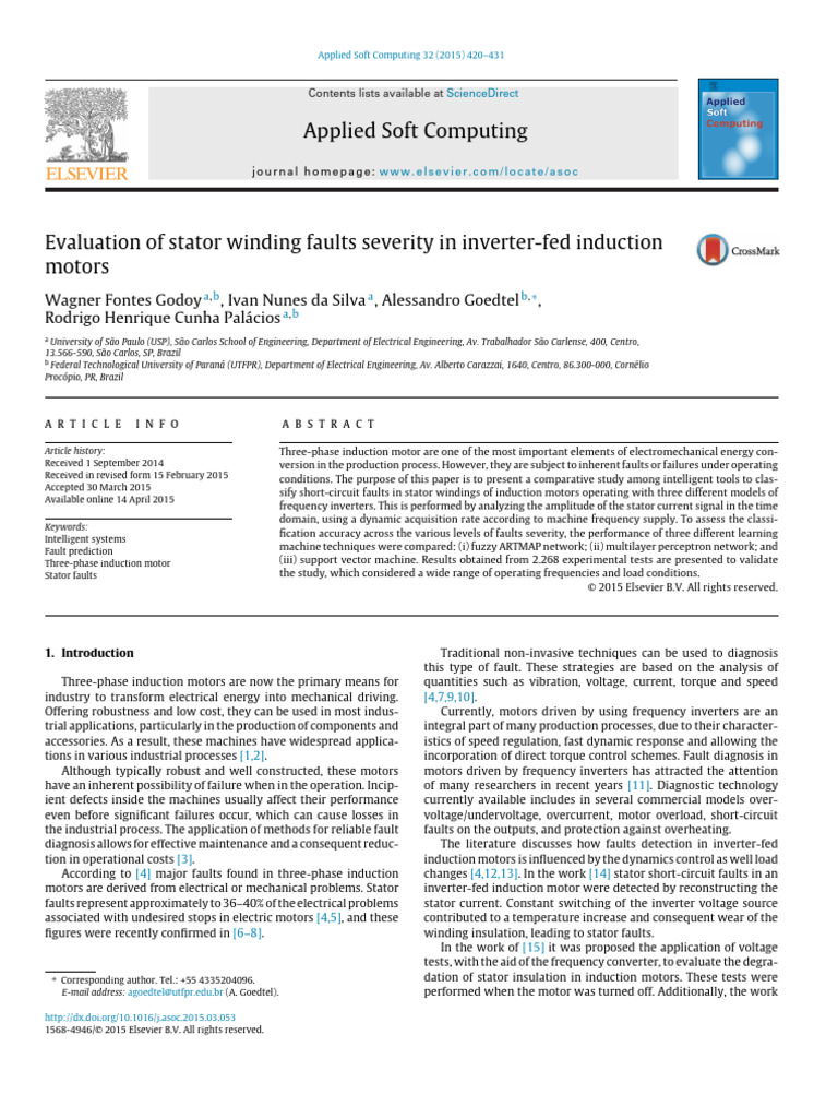Evaluation of Stator Winding Faults Severity in Inverter-Fed Inductionmotors | PDF | Electric ...
