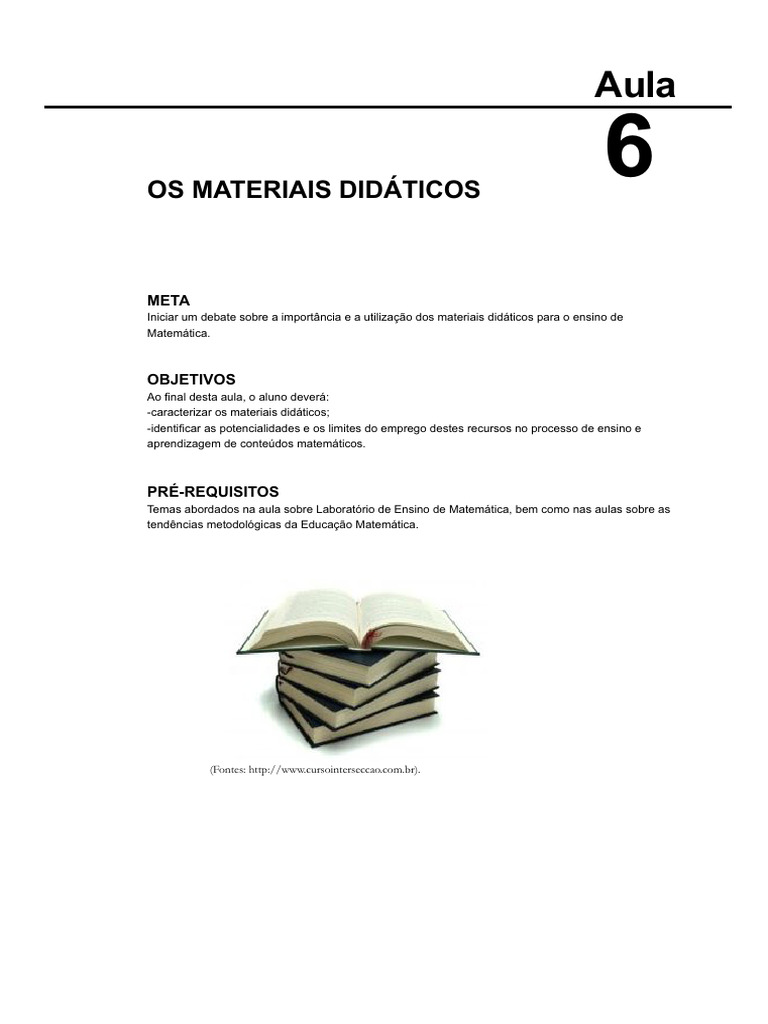 17034816022012laboratorio de Ensino de Matematica Aula 6 | PDF | Teaching Methods & Materials