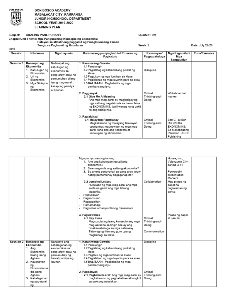 Econ LP Week 2 First Quarter | PDF