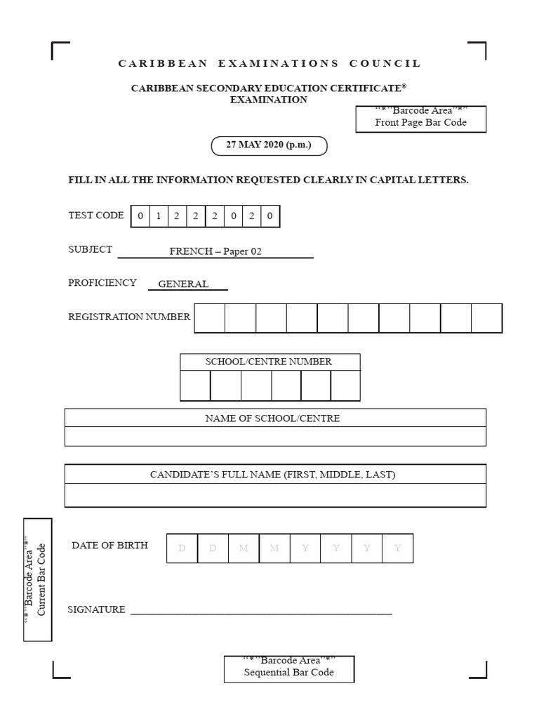 French Paper 2 2020 | PDF