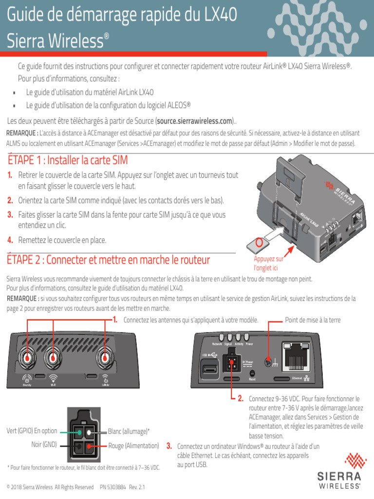 LX40 - Quick Start Guide - r2.1 FRENCH | PDF