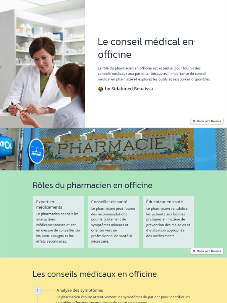 Le Conseil Medical en Officine | PDF