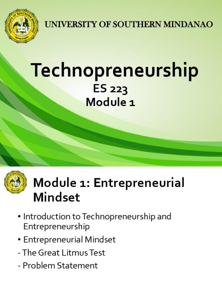 Module 1 Part 2 | PDF | Entrepreneurship | Psychology