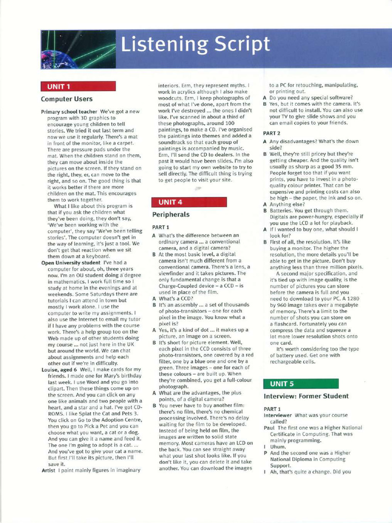 Transcripts - English for Information Technology | PDF