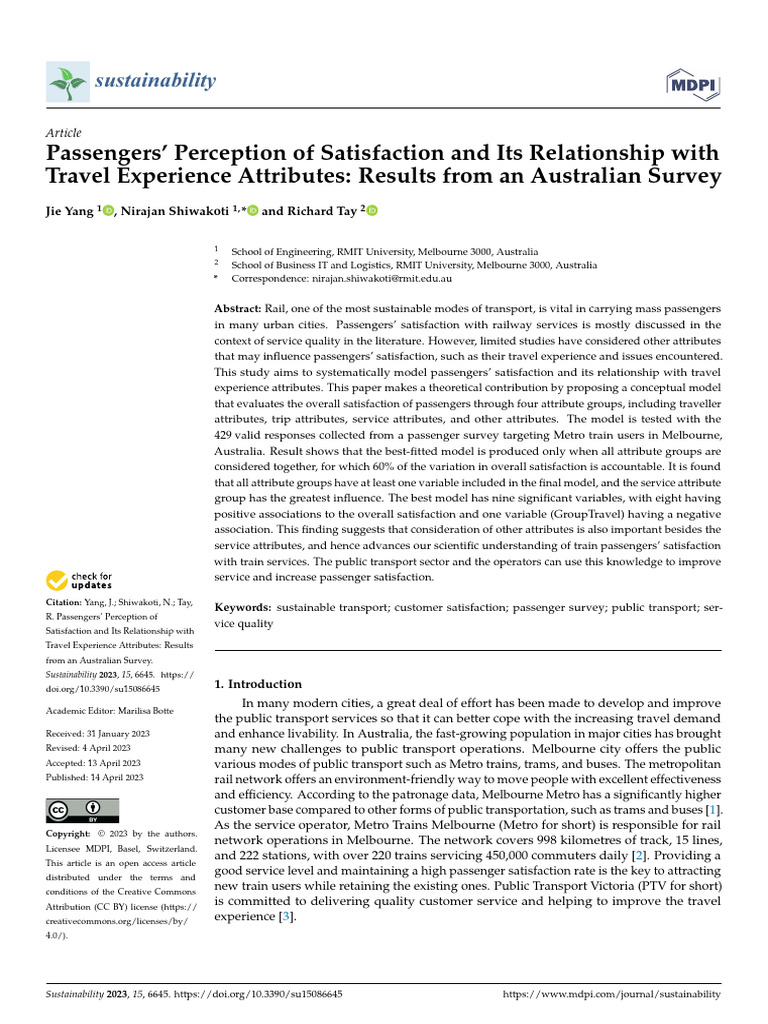 Passengers Perception of Satisfaction and Its Rel | PDF | Customer ...