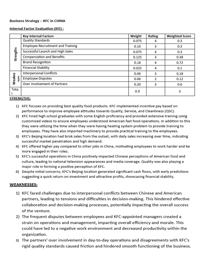Internal Factors | PDF