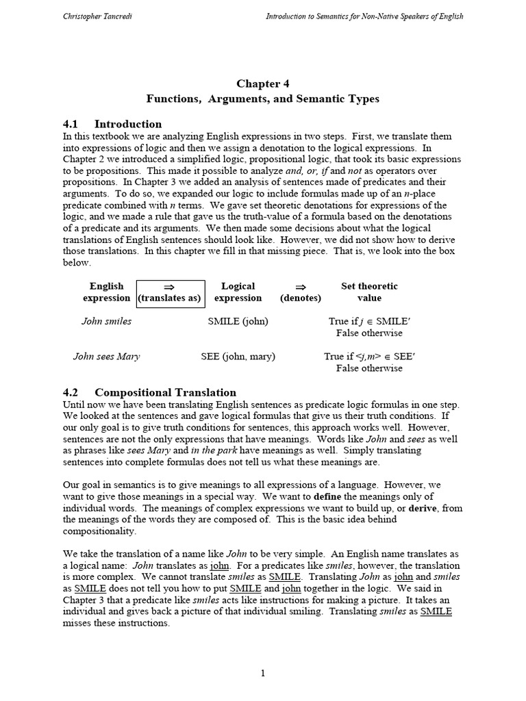 Introduction To Semantics For Non-Native Speakers of English, Chapter 4 ...