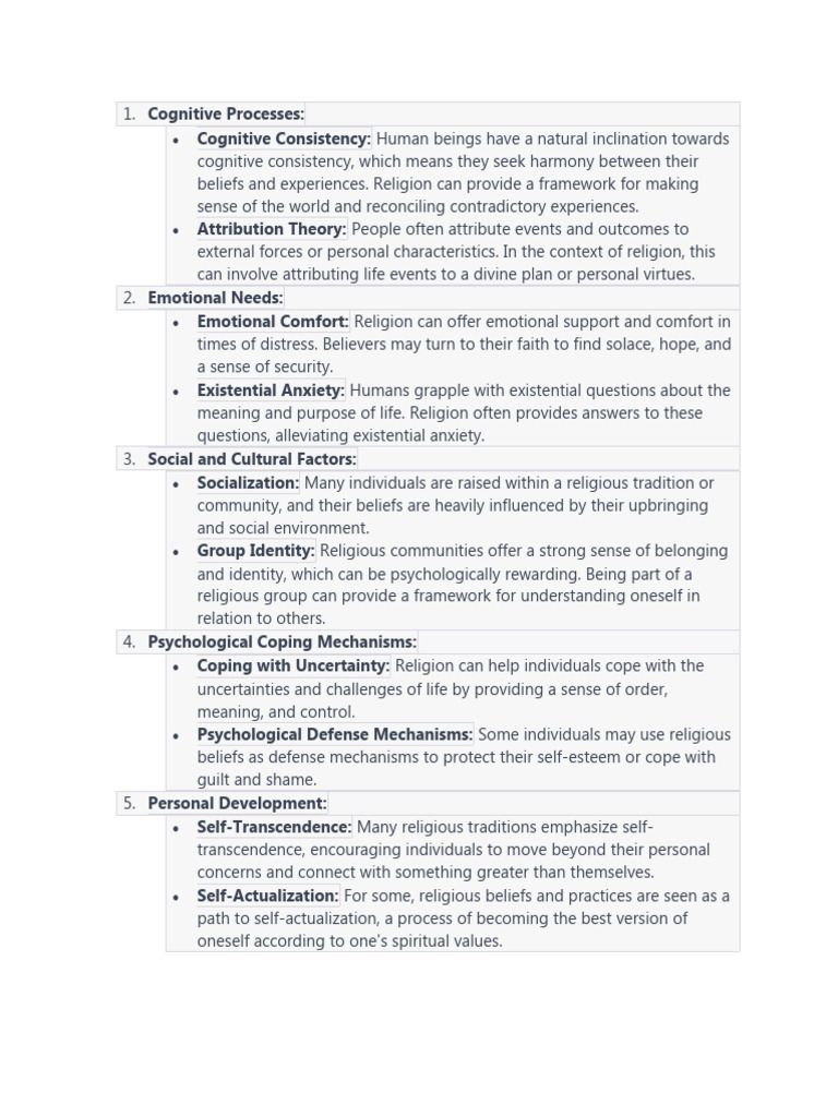 Cognitive Processes | PDF | Self Concept | Psychology