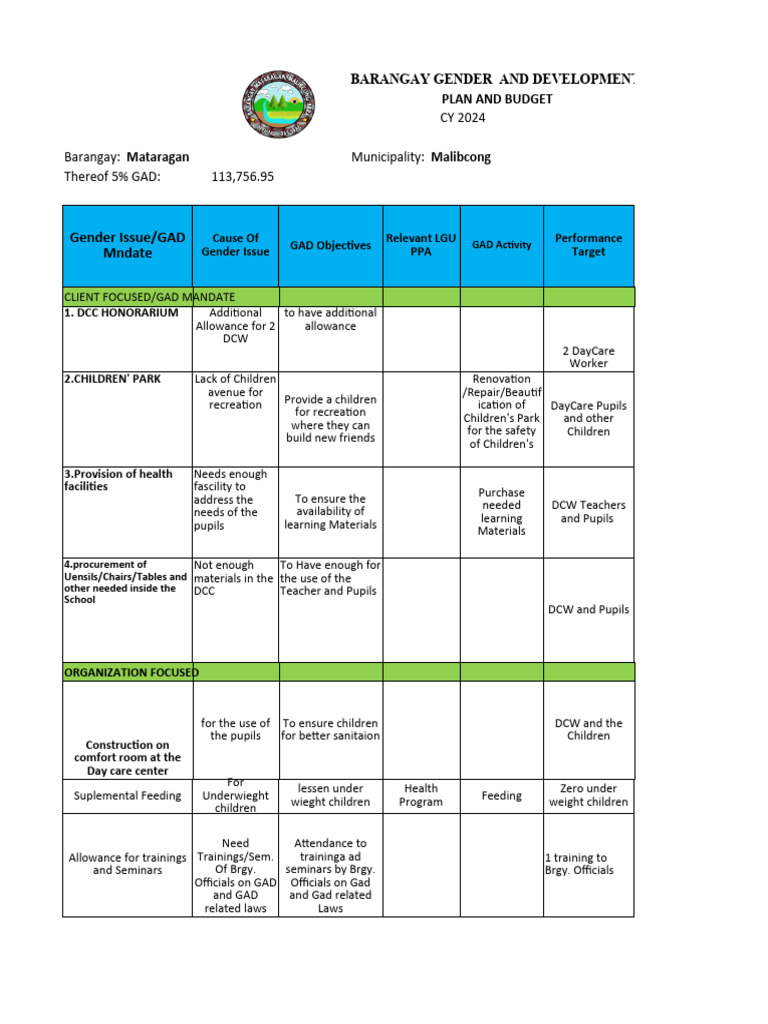 Gad Plan 24 1 | PDF | Child Care
