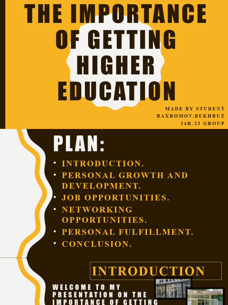 The Importance of Getting Higher Education | PDF