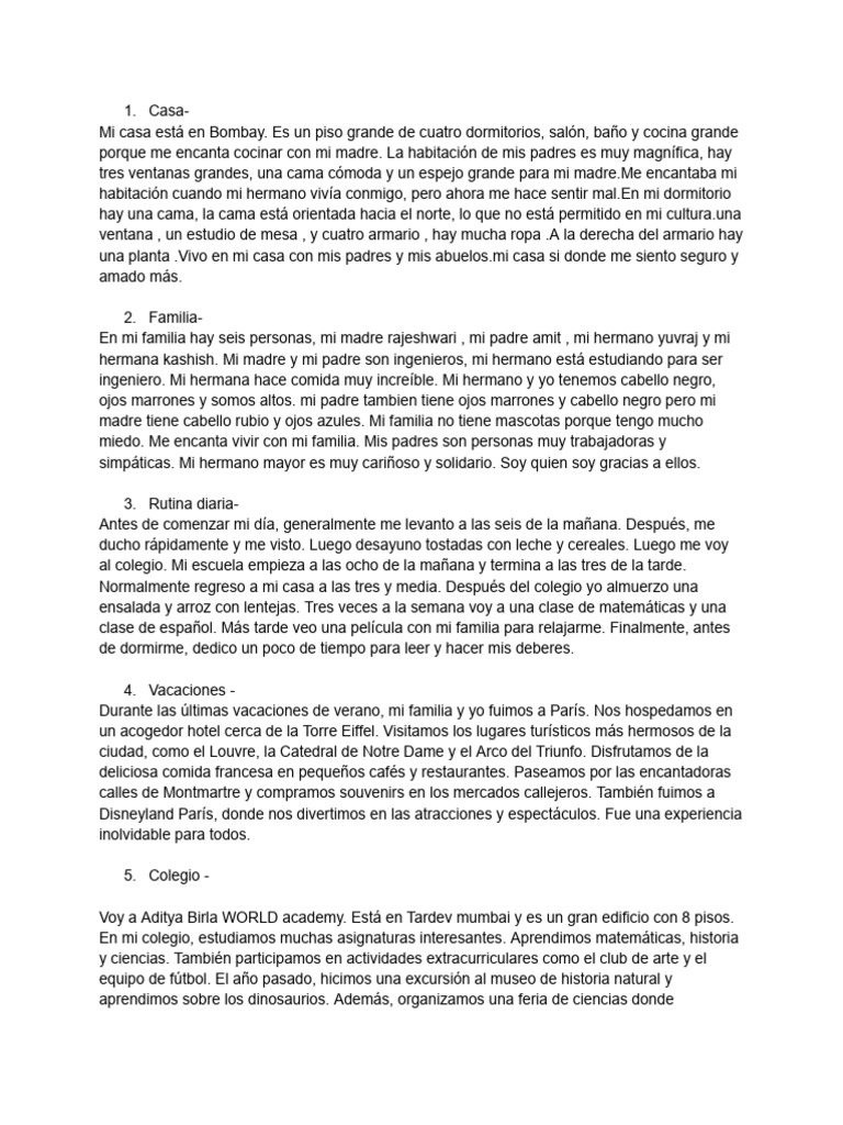 Spanish Ab Initio Writing | PDF