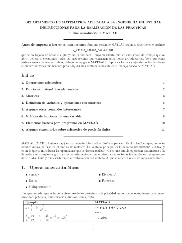 3 Introduccion MATLAB | PDF