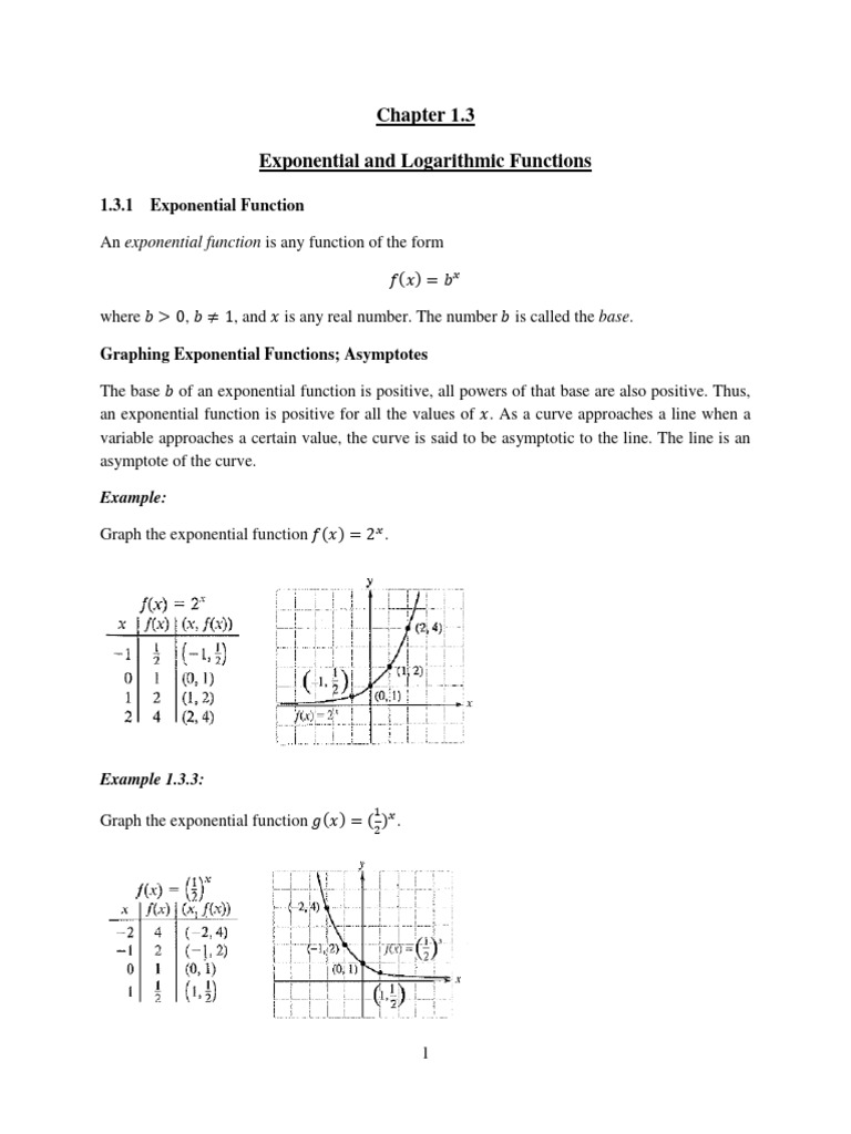 CHAPTER 1.3, Exponential and Logarithms | PDF | Teaching Methods ...