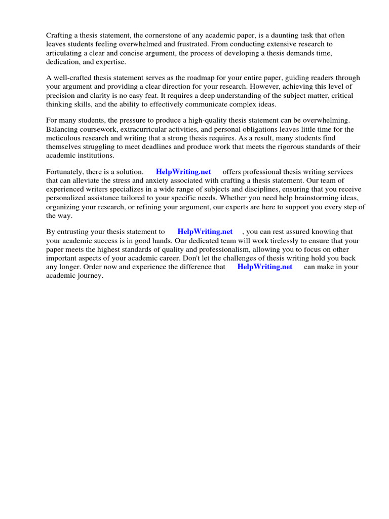 Thesis Statement Main Idea Sentence Pdf Essays Thesis