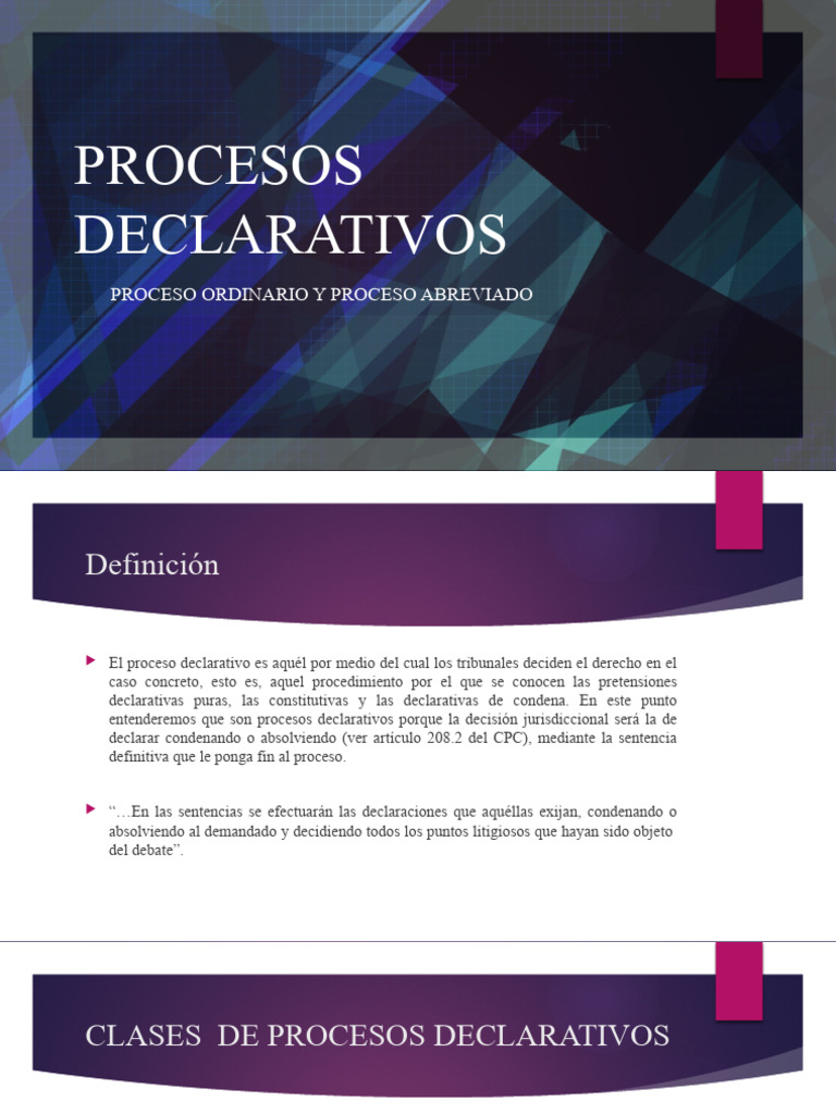 Semana 1. Procesos Declarativos | PDF | Demanda judicial | Daños y perjuicios