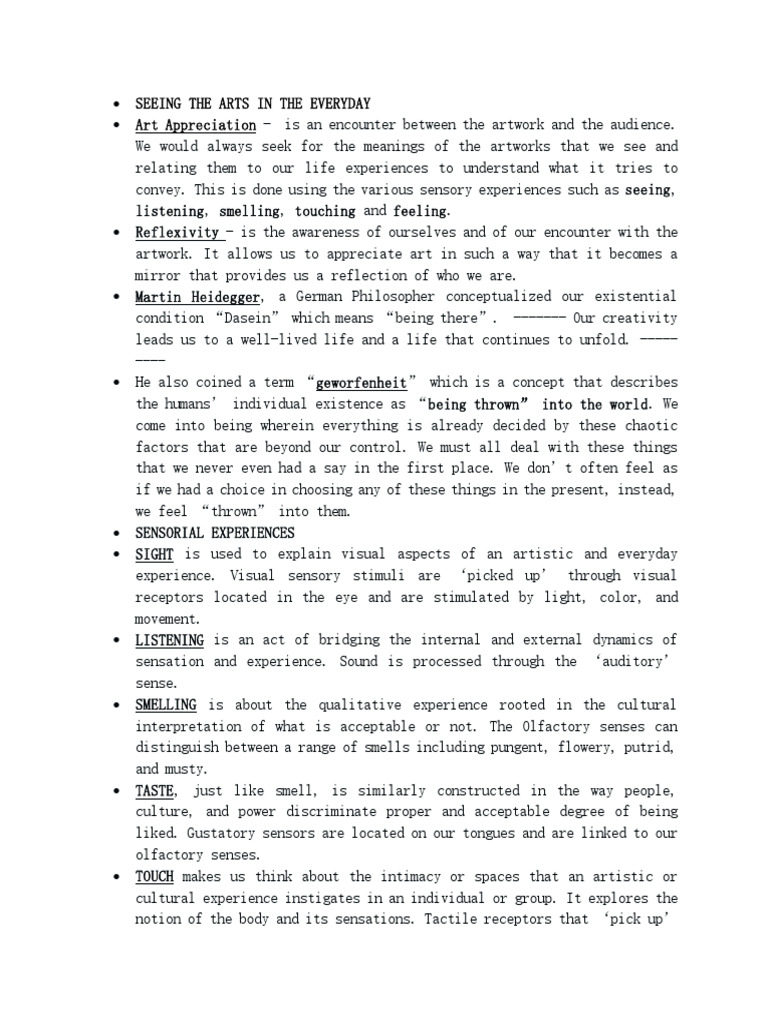 PRELIM-POINTERS-HUM-101 | PDF | Senses | Id