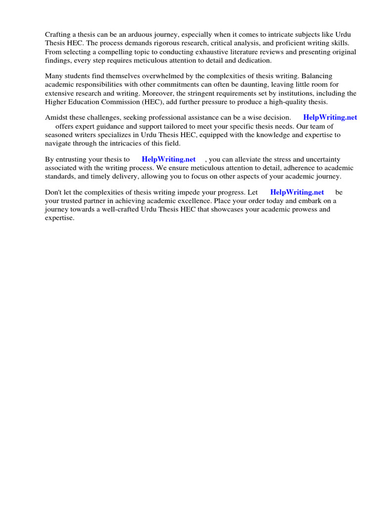 Urdu Thesis Hec | PDF