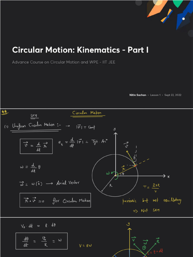 Circular Motion Kinematics Part I With Anno | PDF