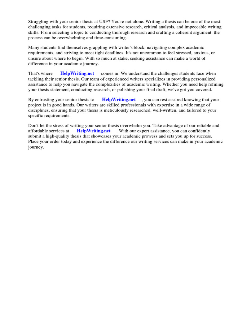 Senior Thesis Usf | PDF | Conservation Biology | Biodiversity