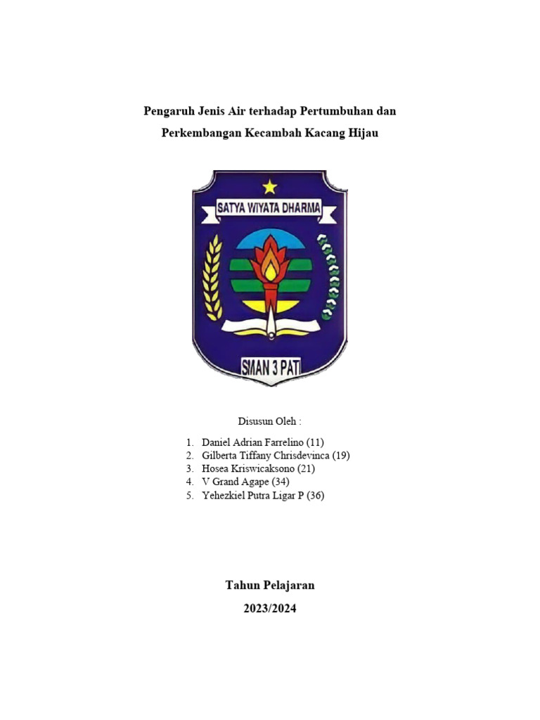 Pengaruh Jenis Air Terhadap Pertumbuhan Dan | PDF | Sains & Matematika Pengaruh Jenis Air Terhadap Pertumbuhan Dan | PDF | Sains & Matematika