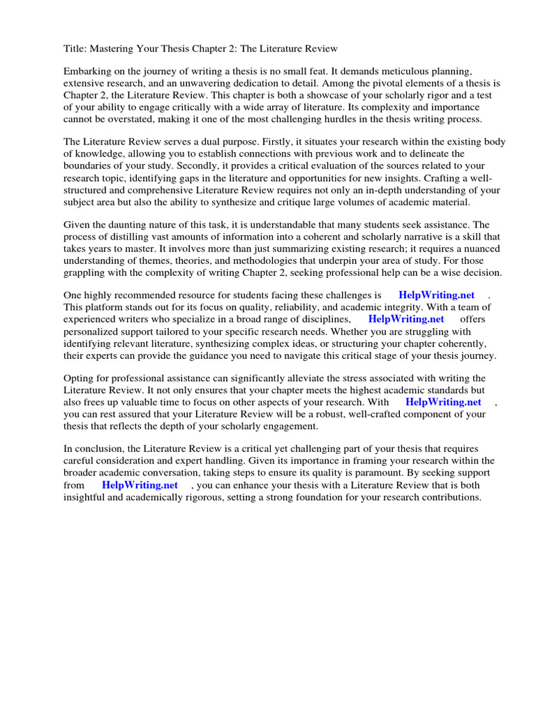 Thesis Chapter 2 Outline | PDF Thesis Chapter 2 Outline | PDF