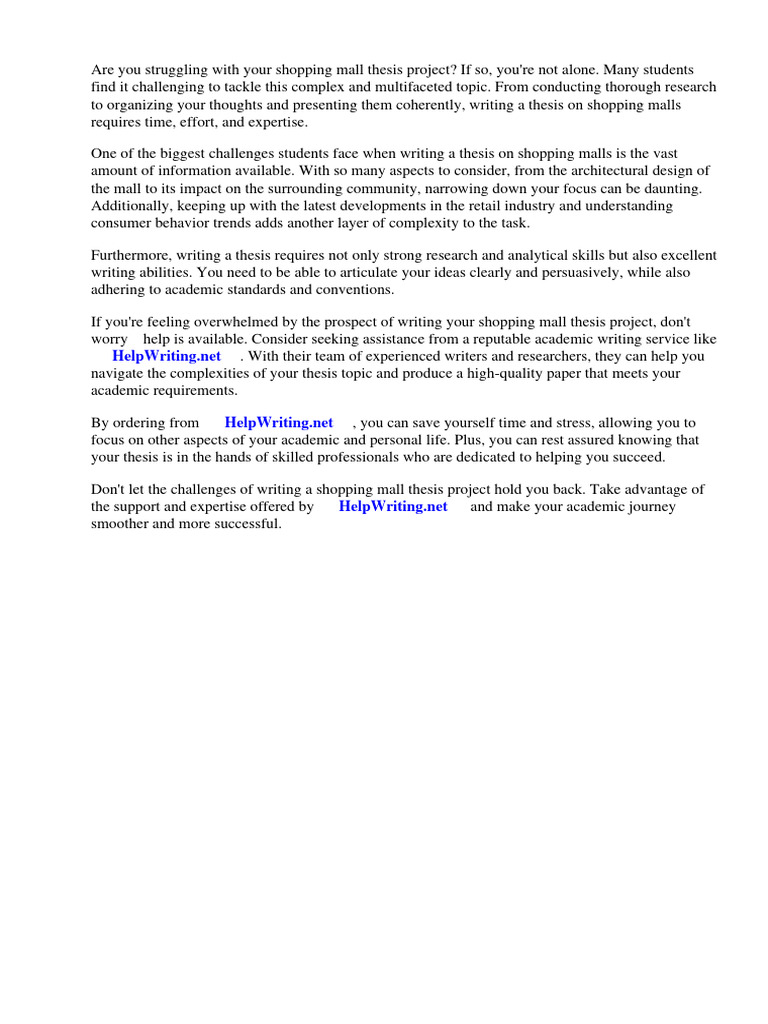 Shopping Mall Thesis Guidance | PDF | Shopping Mall | Retail