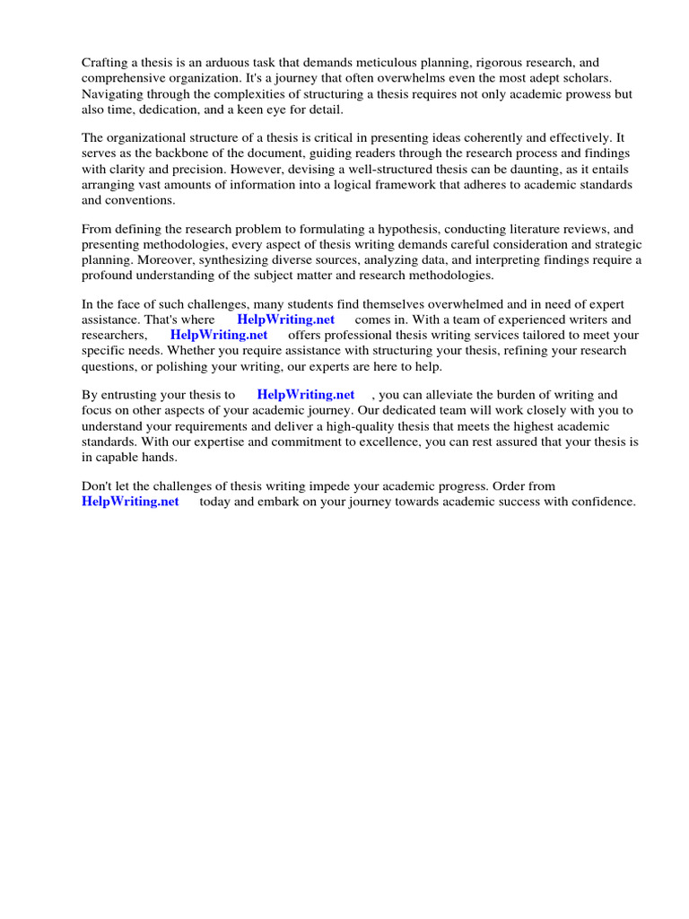 Thesis Organisational Structure | PDF