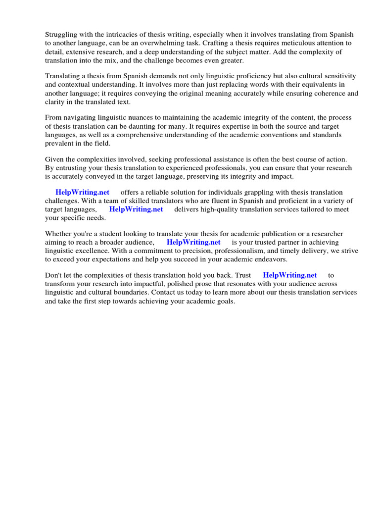Thesis Translation Spanish | PDF | Translations | Thesis