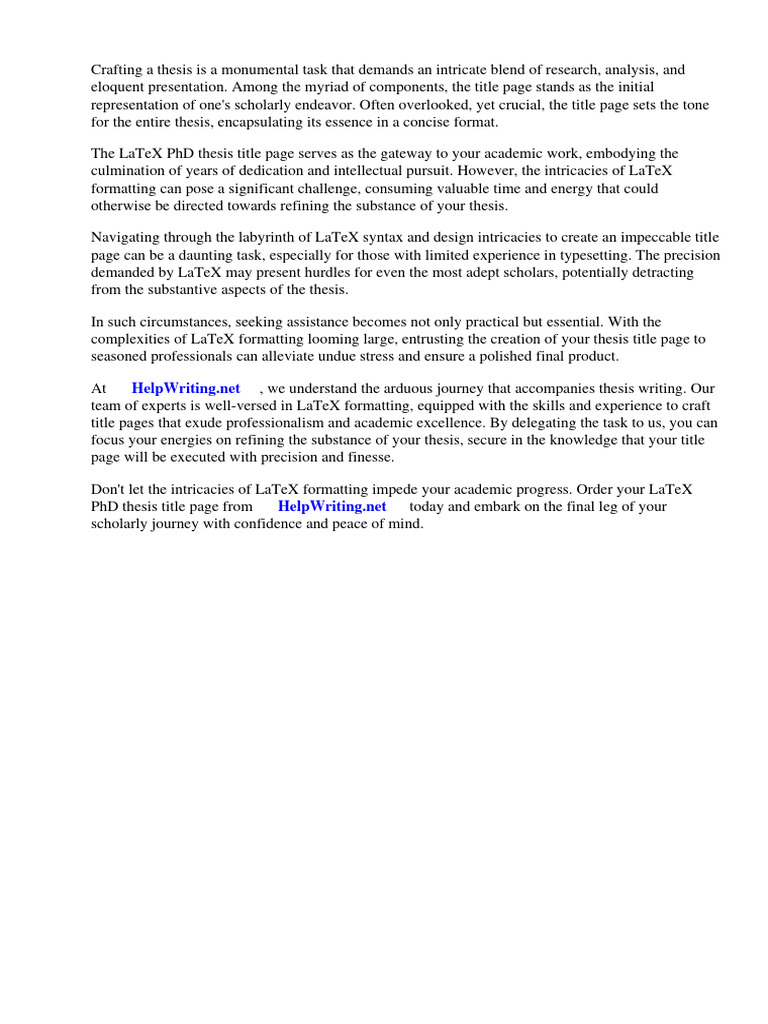 Latex PHD Thesis Title Page | PDF | Computers