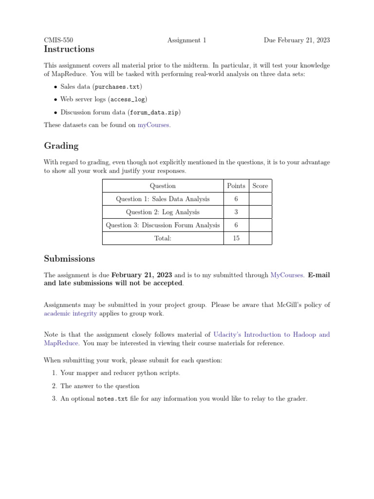 CMIS 550 2023W Assignment 1 | PDF | Internet | Computing