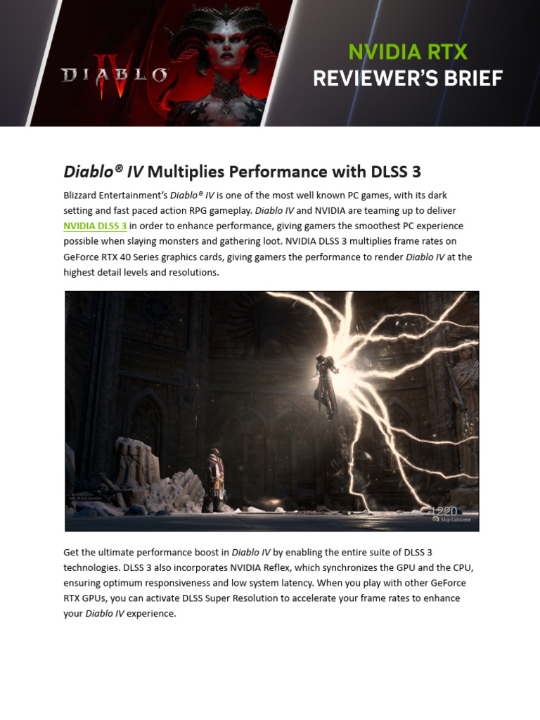 Diablo IV NVIDIA DLSS 3 Reviewers Brief | PDF | Graphics Processing Unit | Computing
